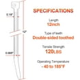 12 Inch White Zip Ties Double Sided Toothed,120 LBS Tensile Strength ...