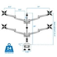 Mount-It! Full Motion Quad Monitor Desk Mount with Clamp and Grommet ...