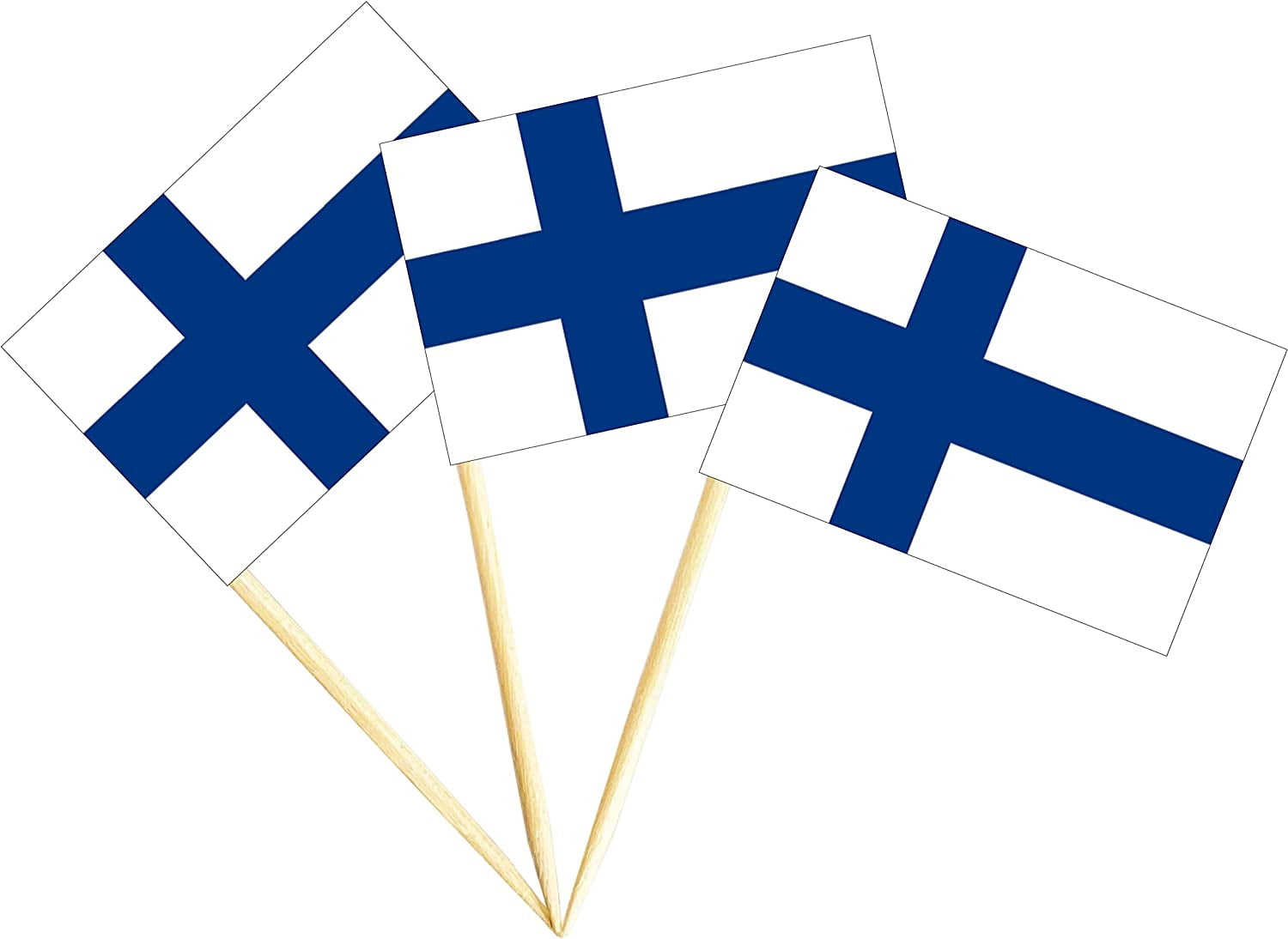100 Pcs Finland Flag Finnish Toothpick Flags Cupcake Toppers, Mini ...