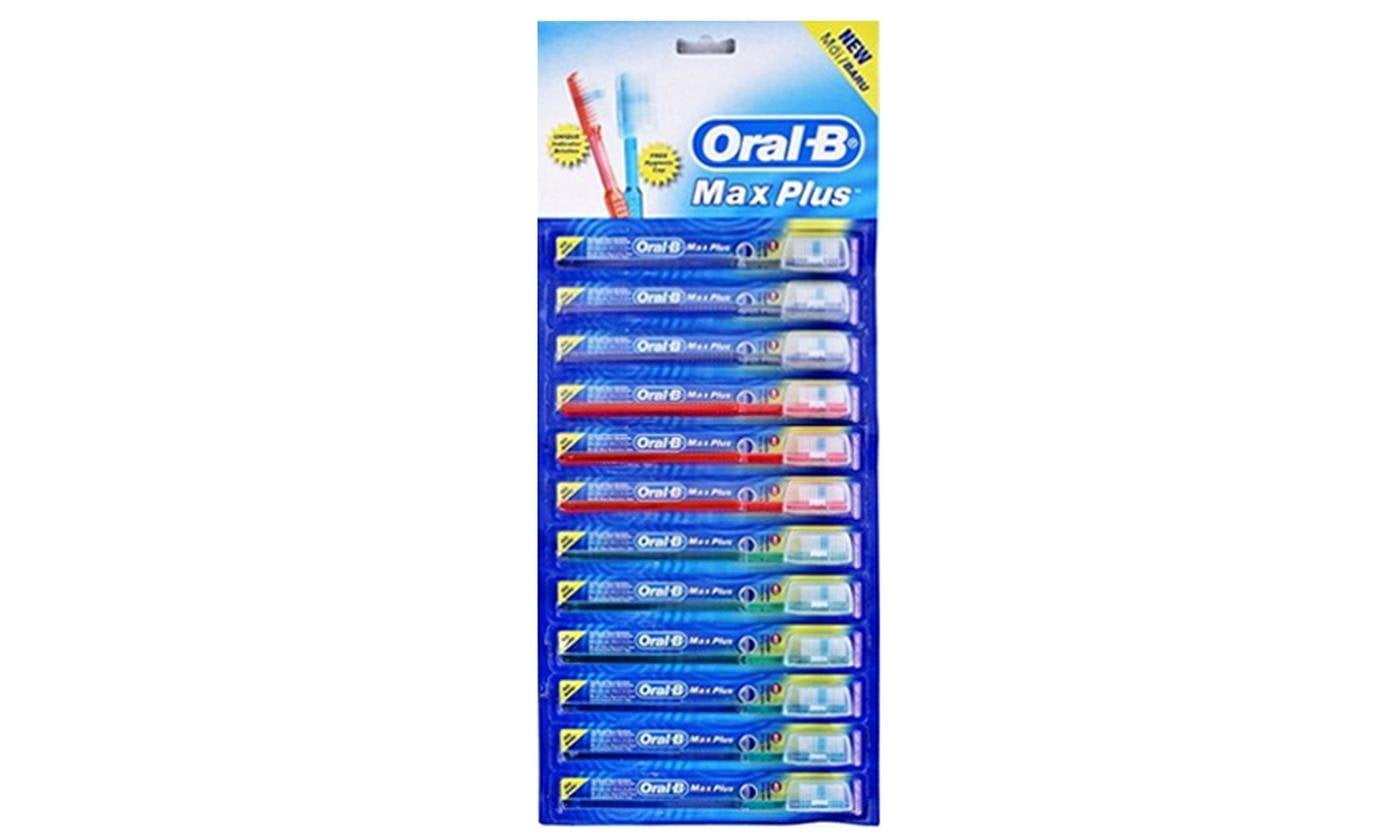 Oral B Max Family Pack Multicolored Toothbrushes With Travel Covers -12 ...