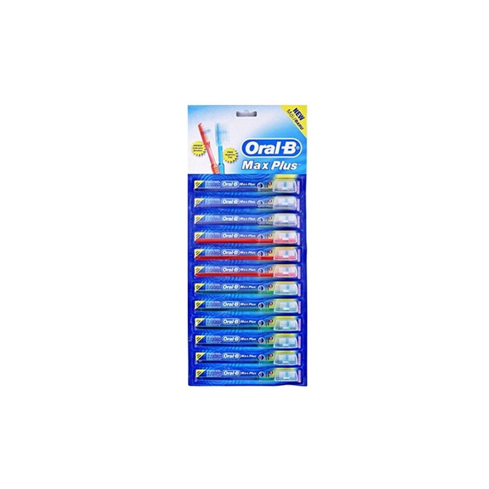 Oral B Max Family Pack Multicolored Toothbrushes With Travel Covers -12 ...