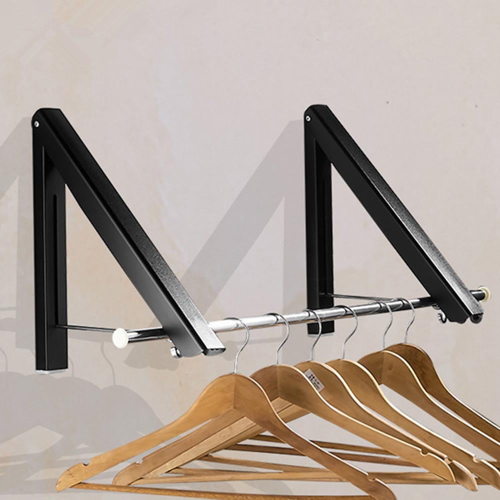 HEVIRGO 1PC Folding Wall Mounted Clothes Airer Coat Hanger Adjustable ...