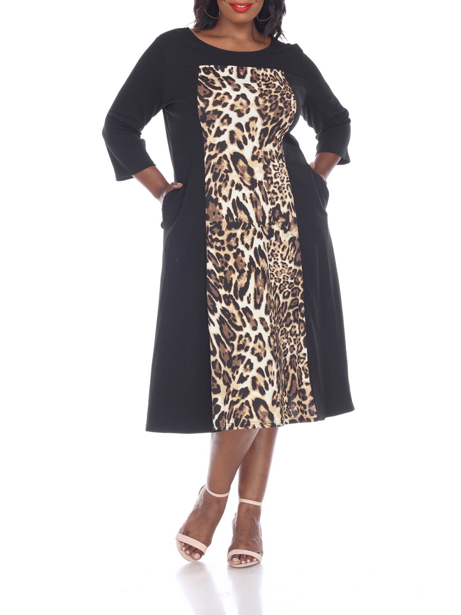 White Mark Women's Plus Size Constance Midi Dress - Walmart.com