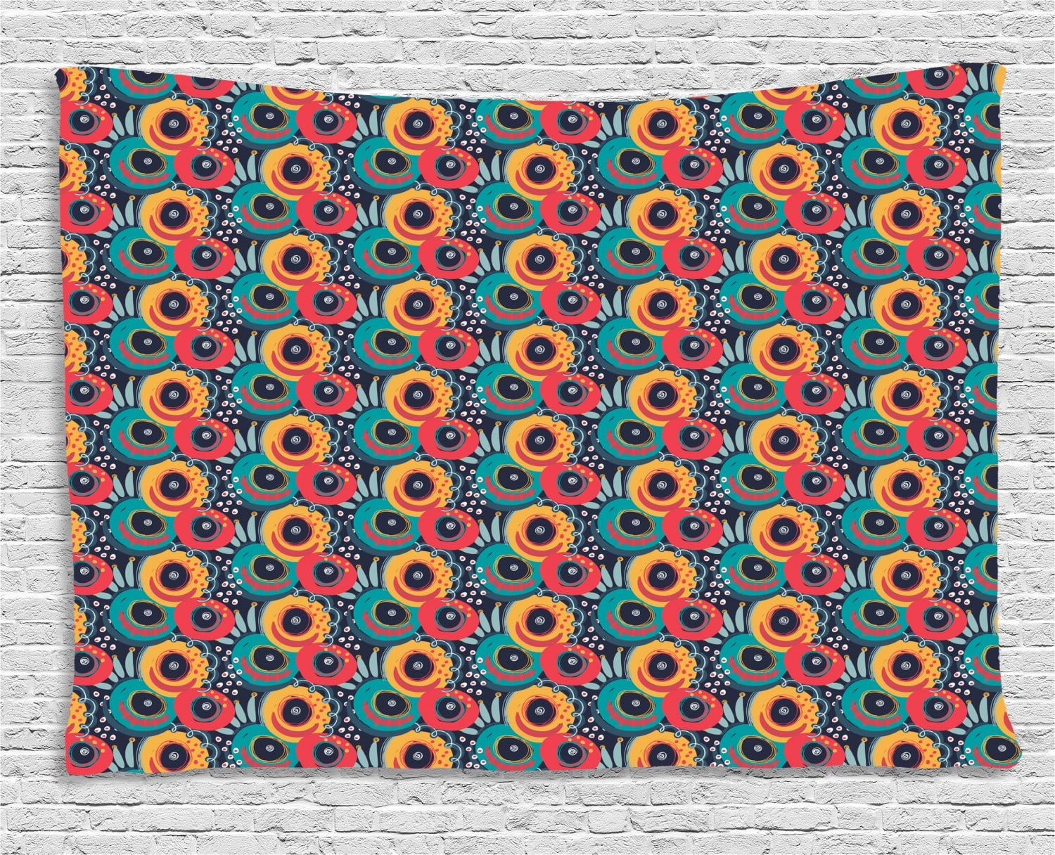 Abstract Tapestry, Vibrant Color Jumbling Uneven Design Pieces as ...