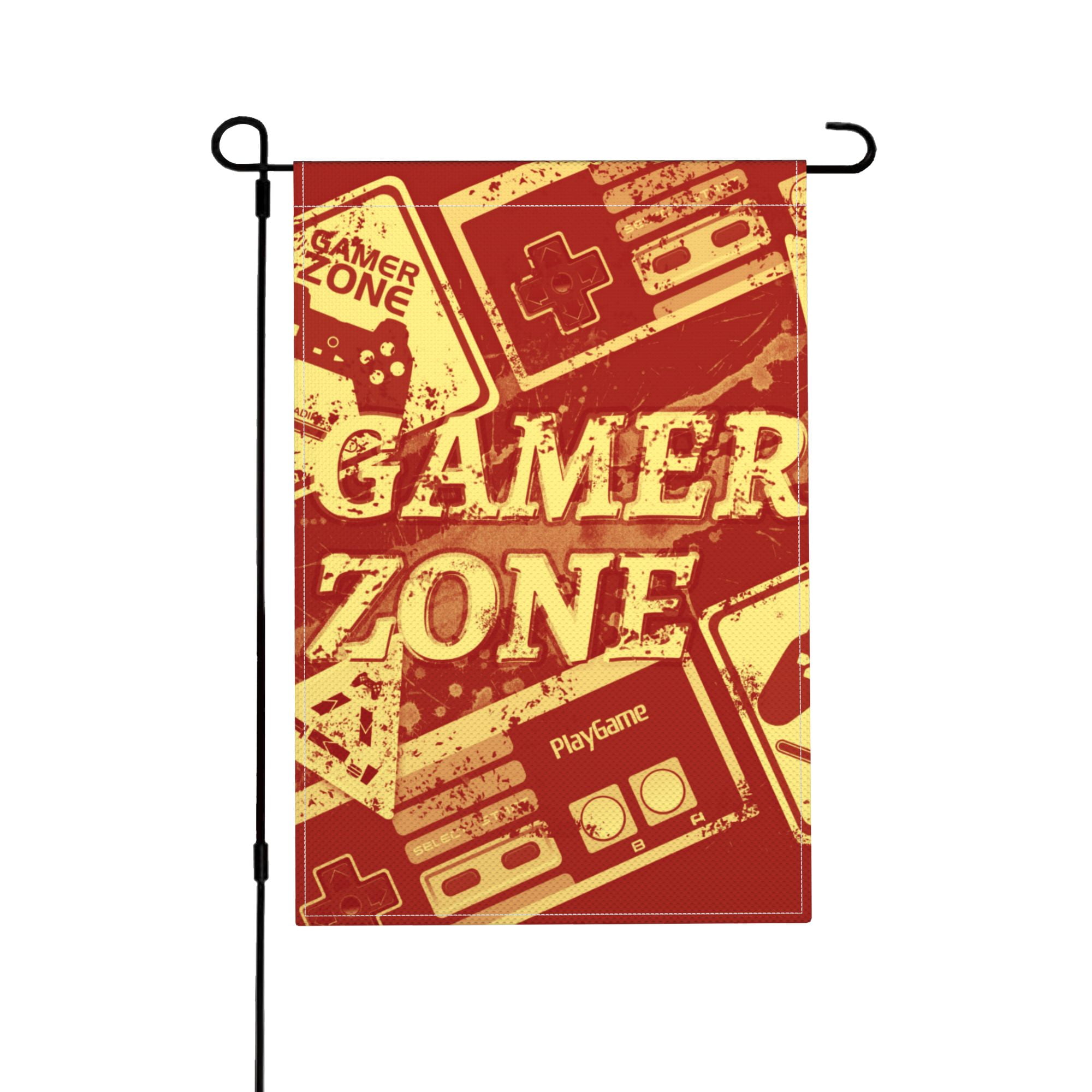 TEQUAN Game Console Gamer Zone Garden Flags, 18 x 12 inch Double Sided ...