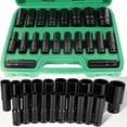 1/2Inch Impact Sockets Set 20 PCS Drive Metric 8mm-32mm Deep 6-Point ...