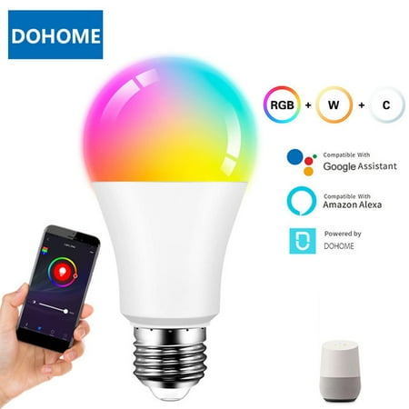 Smart WiFi Light Bulb RGBCW Color Changing A19 E27 Bulb APP Control 9W ...