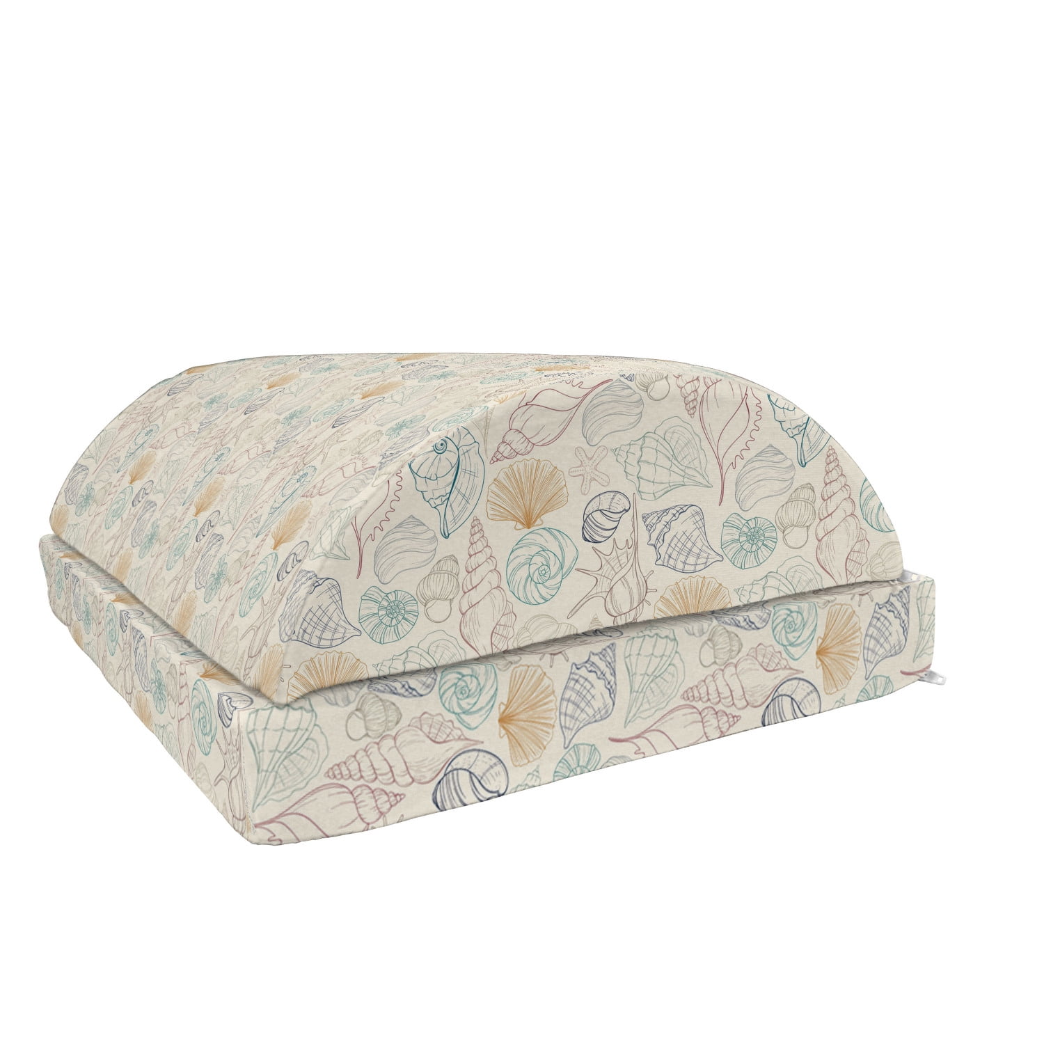 Marine Foot Rest, Classic Hand Drawn Sea Shells Starfish Marine Conches ...