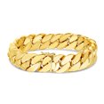 14k Yellow Gold 14mm Comfort Curb Bracelet With Box Clasp 7.5 Inch Link ...
