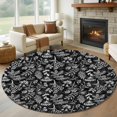 8ft Round Rug Dandelion Area Rugs for Living Room Bedroom Washable Non ...