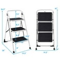 Aimee Lii Folding 3-Step Ladder with Handgrip and Anti-Slip Platform ...