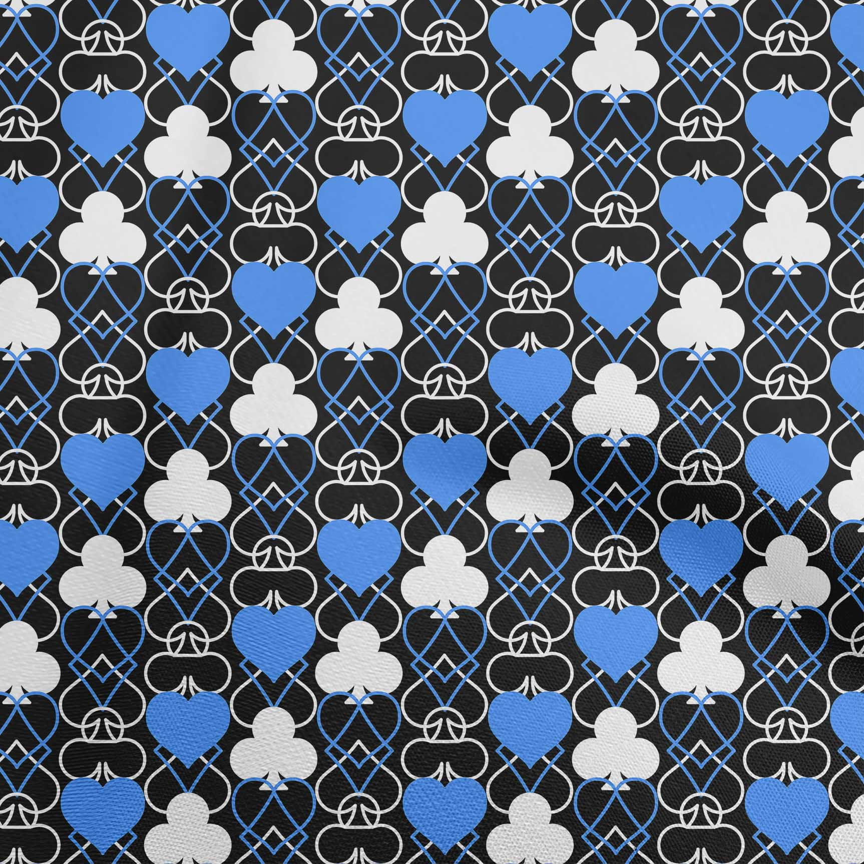 oneOone Viscose Jersey Medium Blue Fabric Poker Card Fabric For Sewing ...