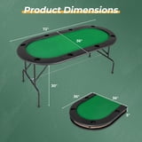 Costway Portable 8 Player Poker Game Table with Felt Card, Foldable ...