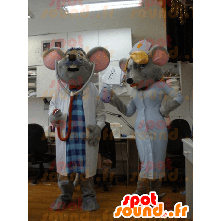 2 SPOTSOUNDs mascot of mice dressed as doctors and nurses | Walmart Canada