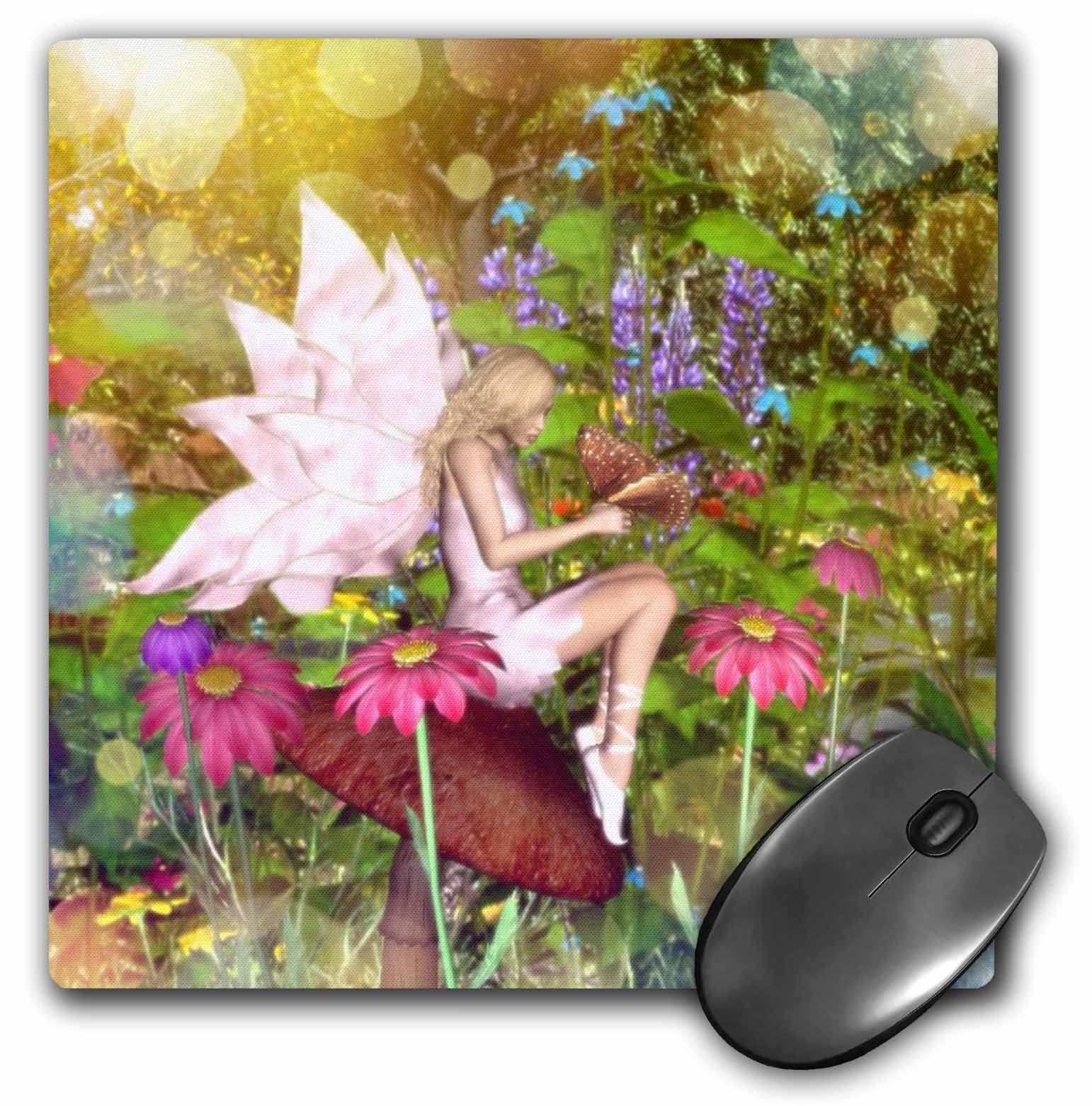 3dRose Magical Fairy With Butterfly Friends, Mouse Pad, 8 by 8 inches ...