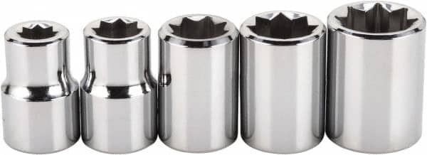 Proto J52109 Standard 8 Point Socket Set, 5 Pieces, 1/4" to 1/2" Socket ...