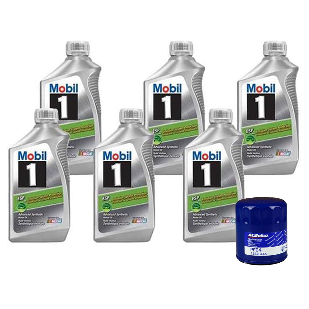 Mobil 1 ESP 5W30/AC Delco PF64 Filter Oil Change Kit, 6 Quart - Walmart ...