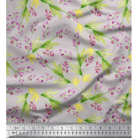 UPC 465372001220 - Soimoi Rayon Fabric Leaves & Berries Watercolor ...