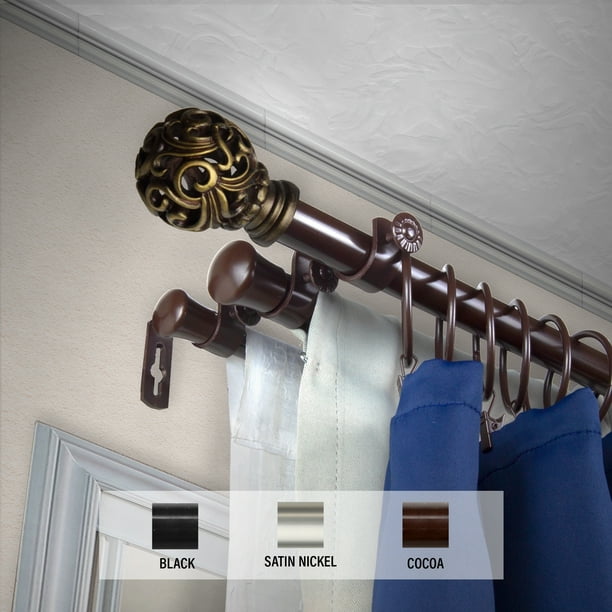 InStyleDesign Stella Triple Curtain Rod 13/16 inch dia. - Walmart.com ...