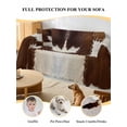 Brown White Leather Texture Couch Cover, Abstract Art Cowhide Sofa ...