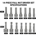 14 count Power Nut Driver Set for Drill, Professional Metric & SAE Nut ...