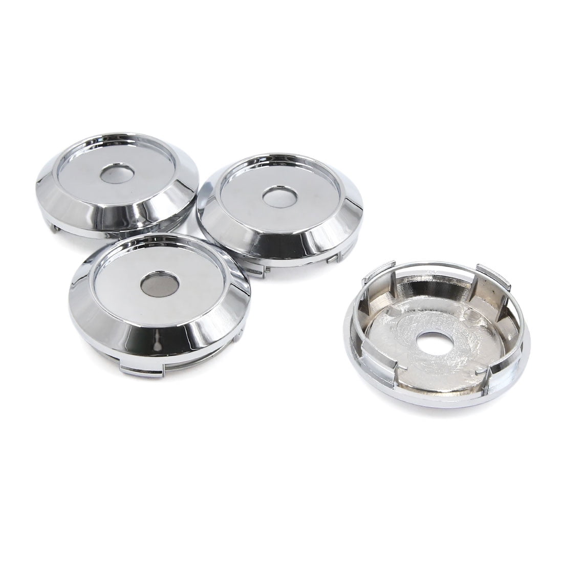 4pcs 64mm Dia Silver Tone 4 Lugs Plastic Car Hub Cap Rim Wheel Center ...