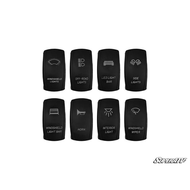 SuperATV 12V/20A Momentary Off-Road Rocker Switch for LED Light Bar ...