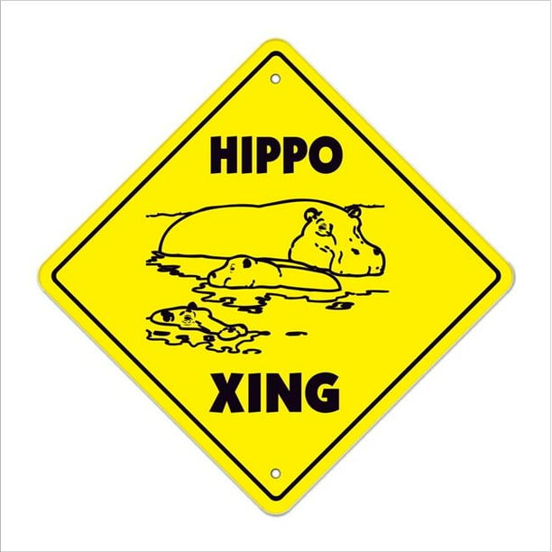 SignMission Hippo Panneau de Croisement X-20- 20 Po Hippo Zone Xing ...