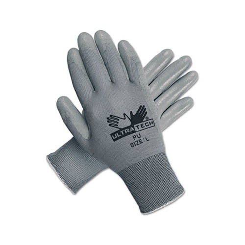 Ultra Tech Tactile Dexterity Work Gloves White/Gray, Large, 12 Pairs ...