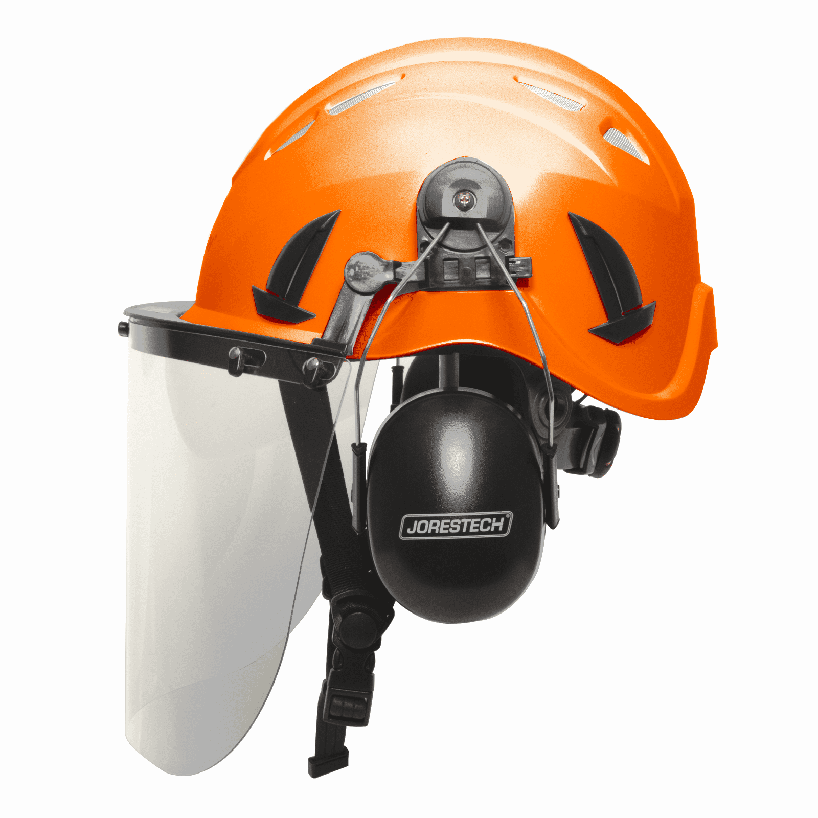 JORESTECH Ventilated Safety Helmet System with Face Shield and Earmuffs ...