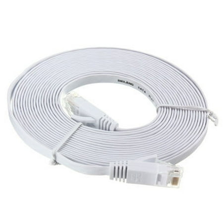 50 Ft(15 Meters) Cable Flat Cat6 Computer cable RJ45 Network Durable ...