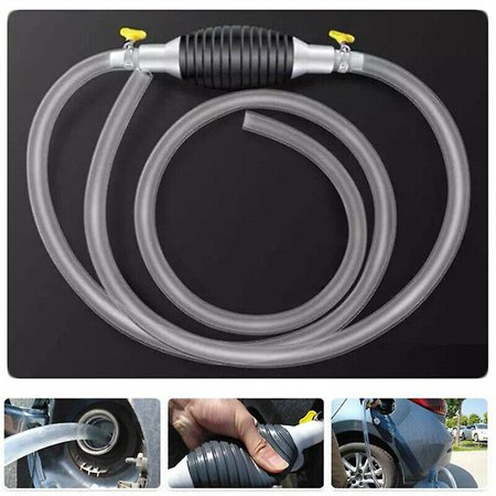 HEIBIN Manual Hand Siphon Barrel Pump Hose Fuels Petrol Syphon Transfer ...