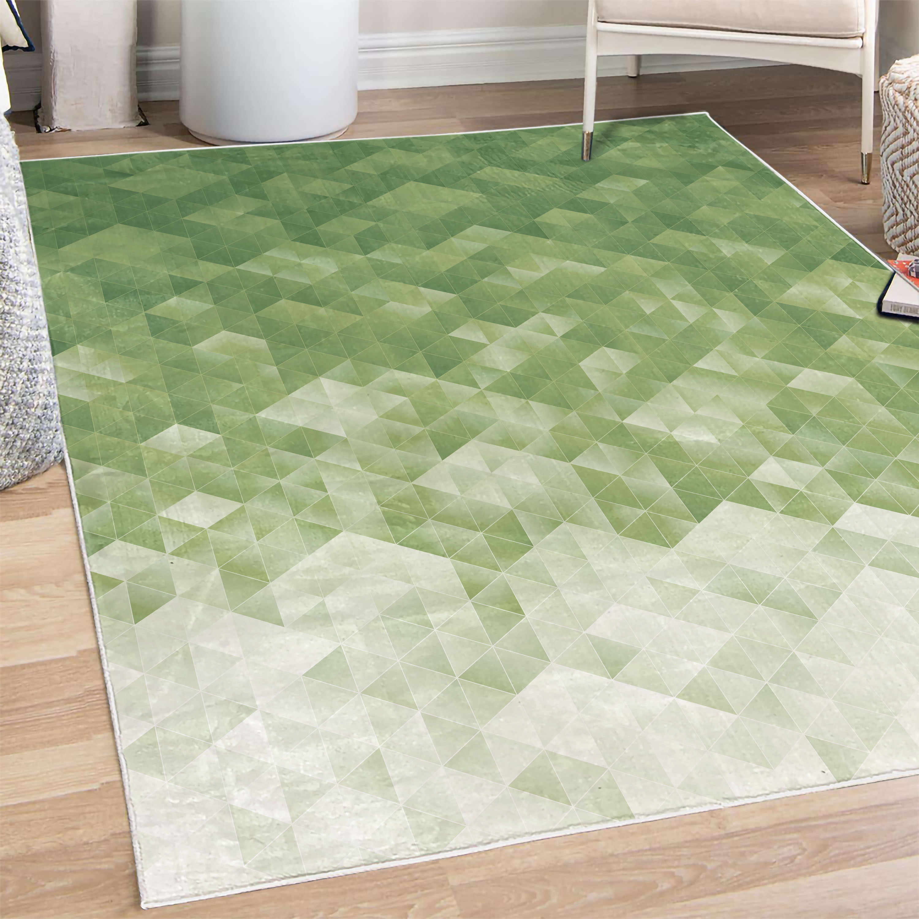 Geometric Decorative Rug, Gradient Color Change Digital Texture Mosaic ...