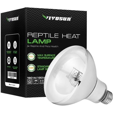 HISRFO Reptile Heat Lamp Bulb - 125W/160W High Intensity Self-Ballasted IR UVA UVB Mercury Vapor ...