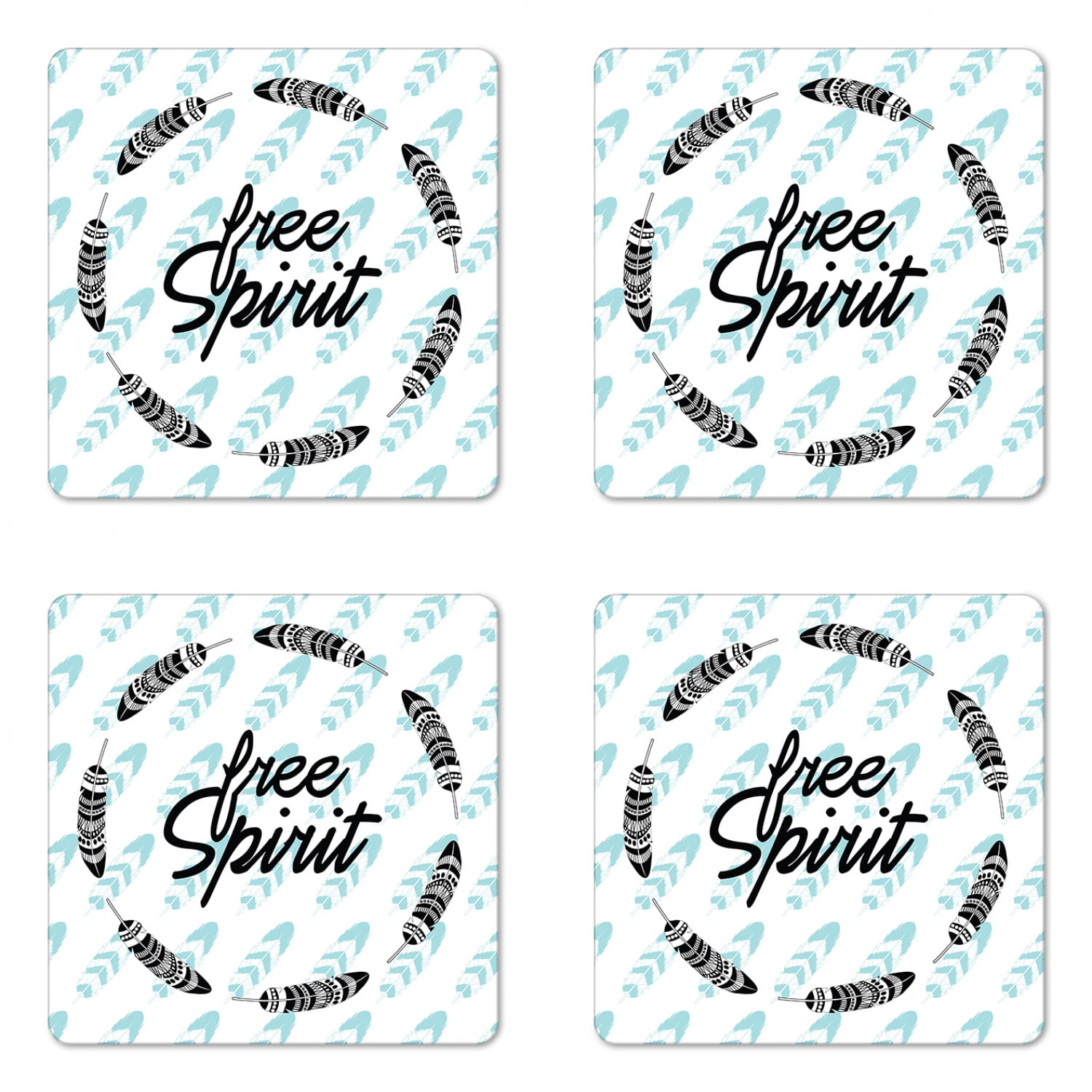Adventure Coaster Set of 4, Words About Being Free Little Feather ...