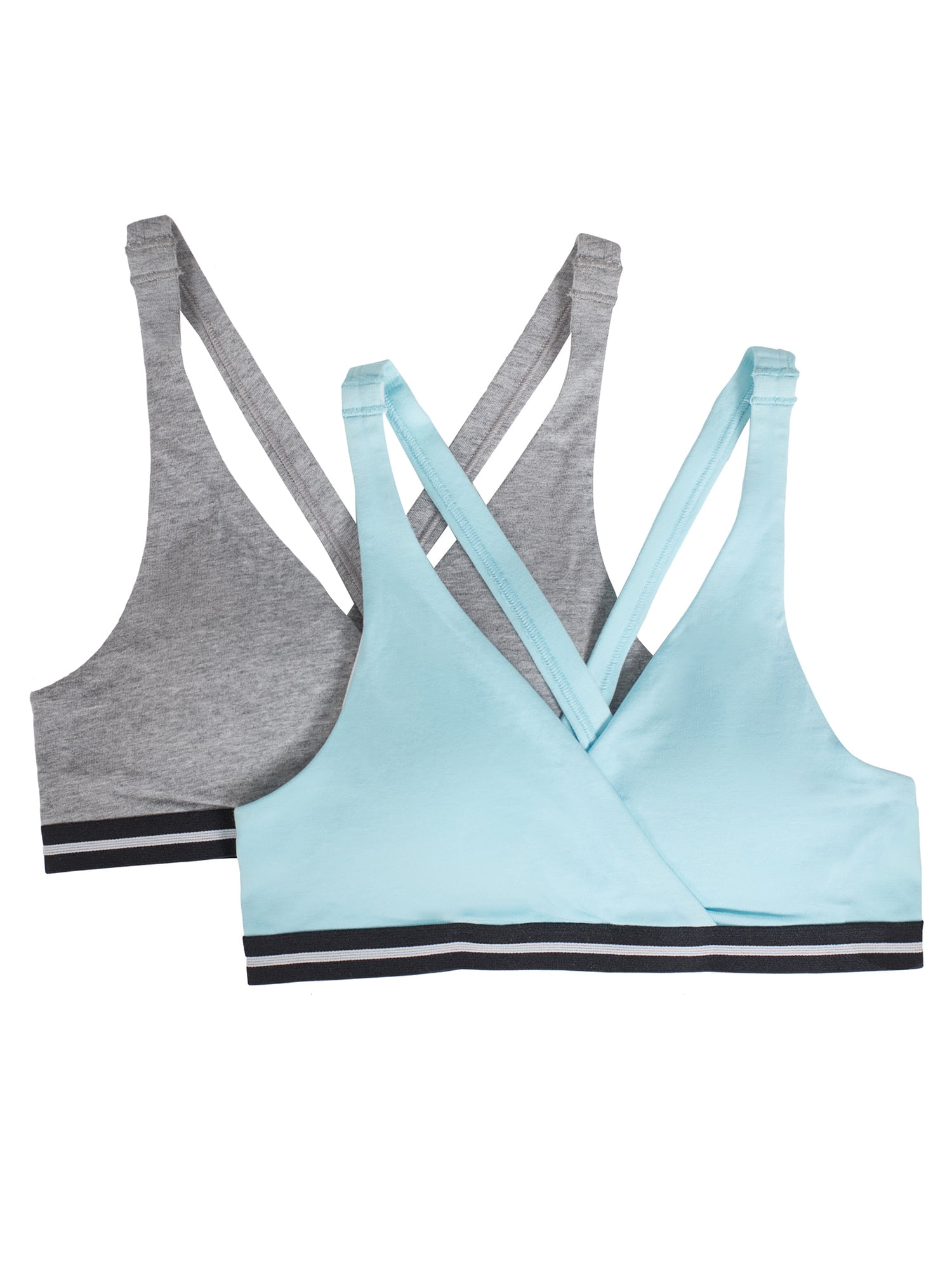 Wonder Nation Girls Pullover Cotton Cross Back Bra, 2-Pack, Sizes 4-16 ...