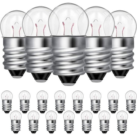 20 Pieces E10 Miniature Screw Base Light Bulbs Replacement E10 Mini ...