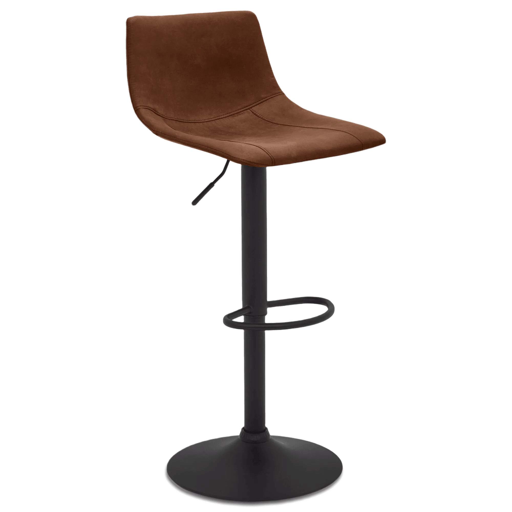 Bouclair Rust Textured Faux Leather & Metal Adjustable Bar Stool ...