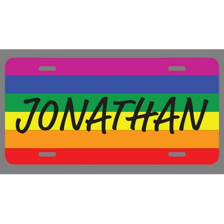 Jonathan Name Pride Flag Style License Plate Tag Vanity Novelty Metal ...