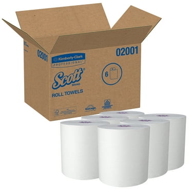 Scott Essential High Capacity Hard Roll Paper Towels (02001), White, 6 ...