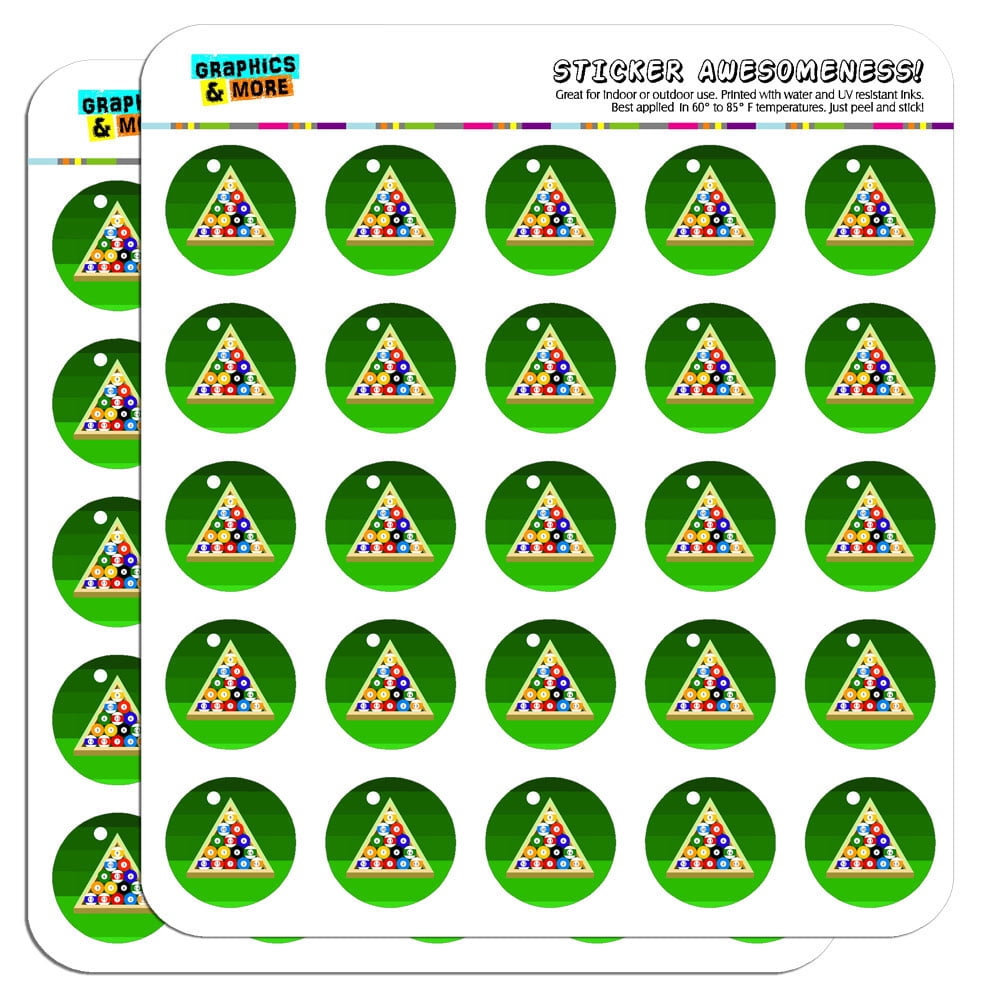 Billiard Balls and Triangle Pool Table 1" Scrapbooking Crafting ...