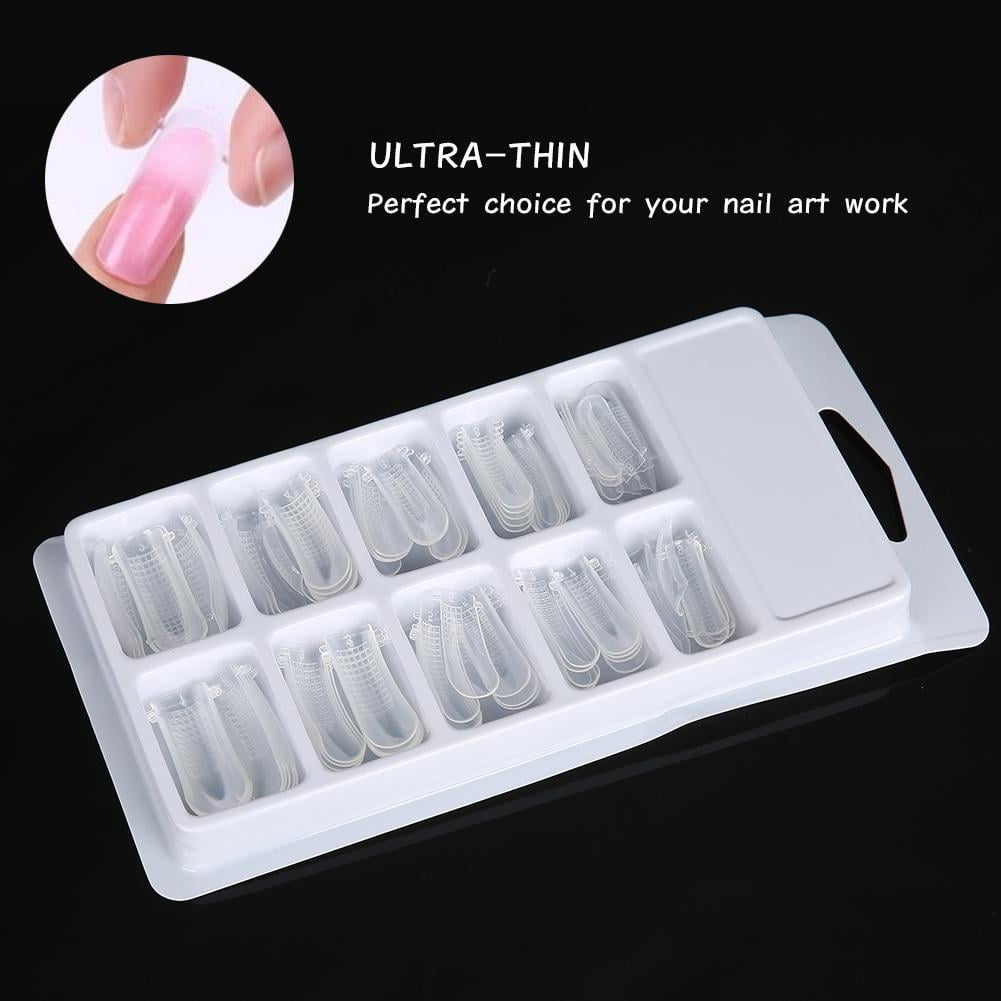 Rdeghly Poly Gel Mold Tips,100pcs Clear Nail Form Full Cover Quick ...