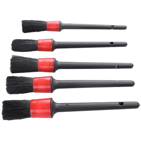 5Pcs Auto Detailing Brush Set Natural Boar Hair Car Detail Brushes for ...