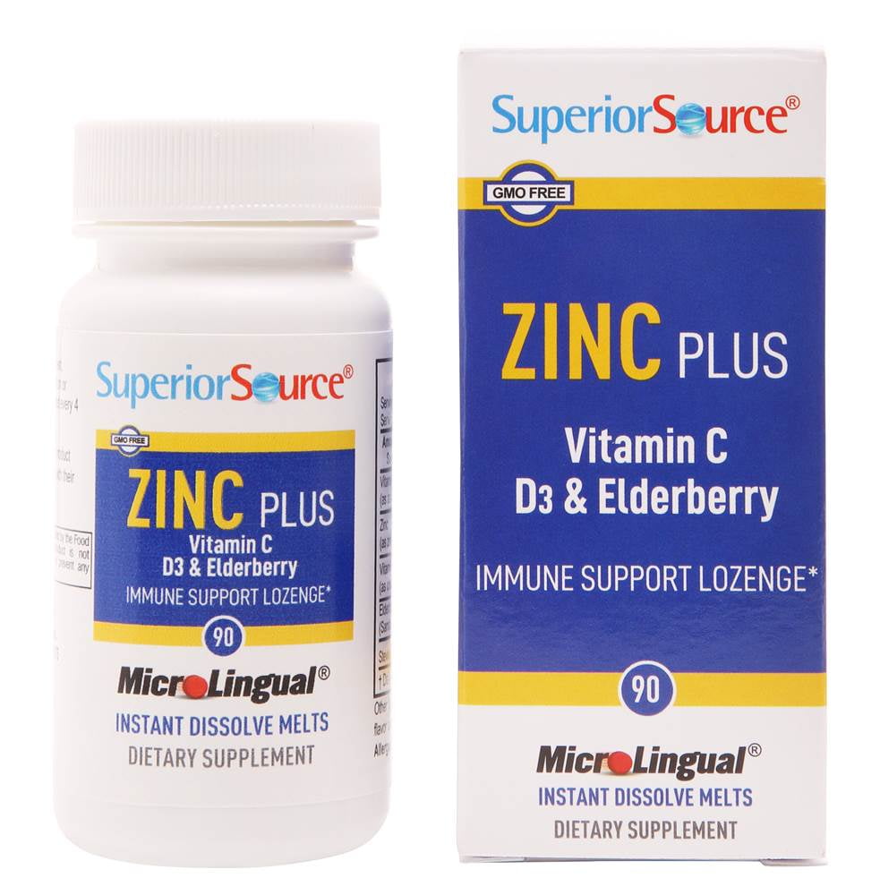 Superior Source Zinc Plus Lozenges With Vitamin C 30 Mg D3 1 000
