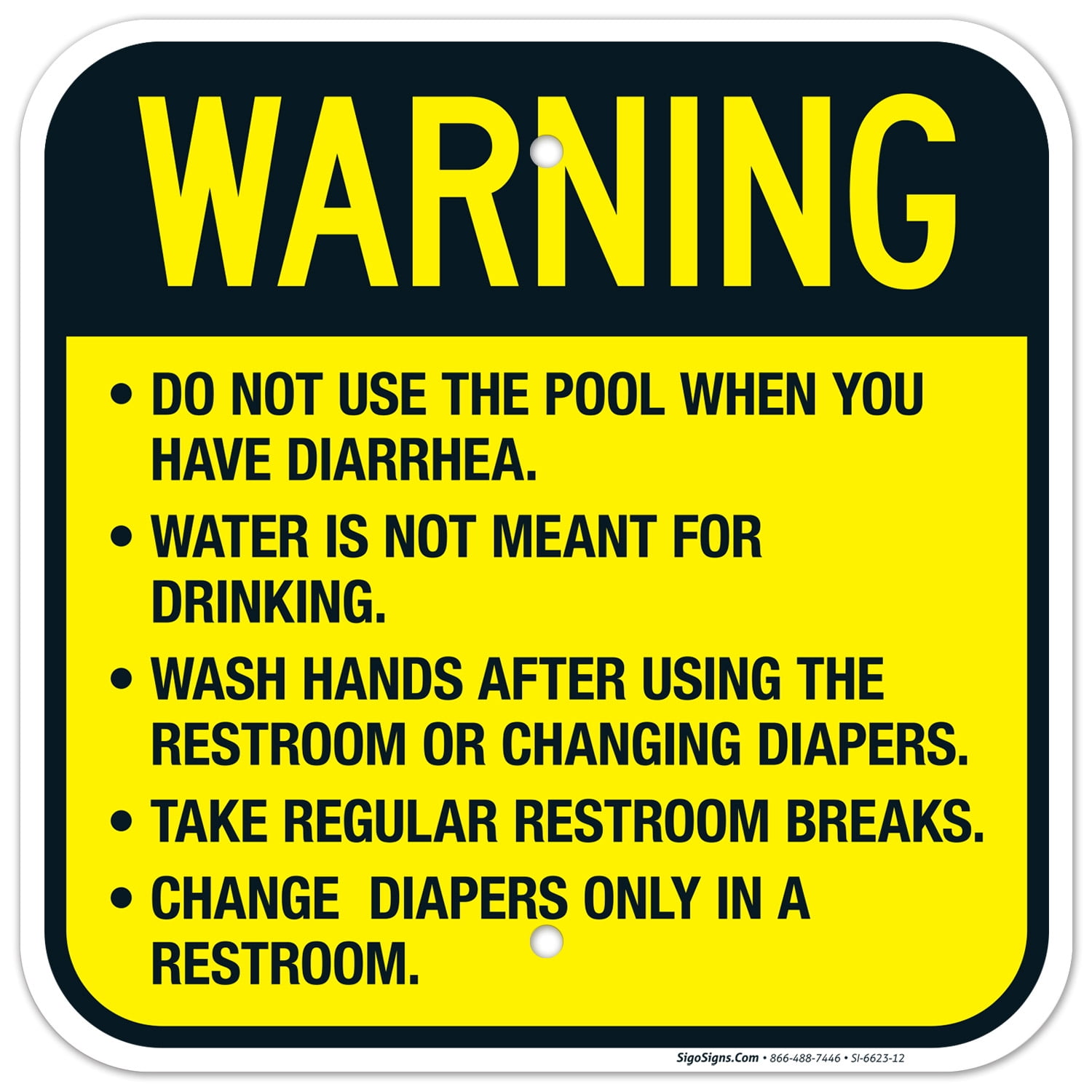 Do Not Use The Pool When You Have Diarrhea Sign, Pool Sign, - Walmart.com