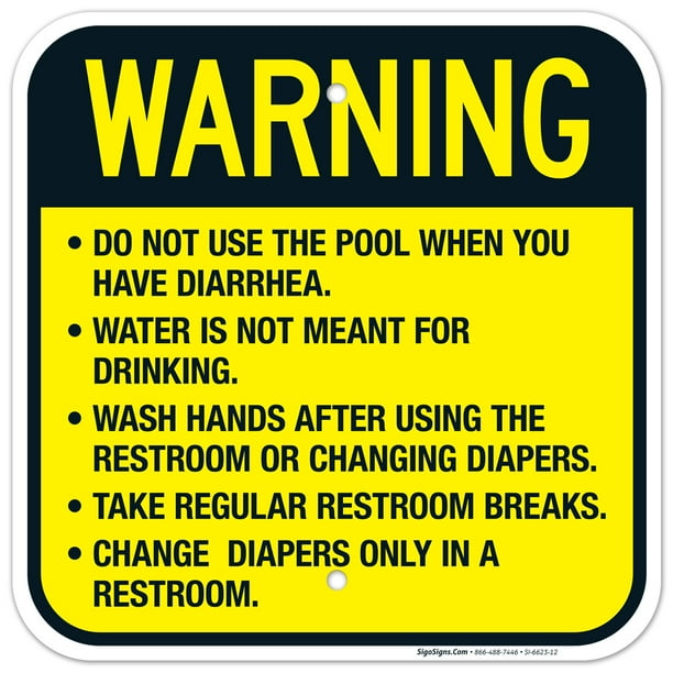 Do Not Use The Pool When You Have Diarrhea Sign, Pool Sign, - Walmart.com