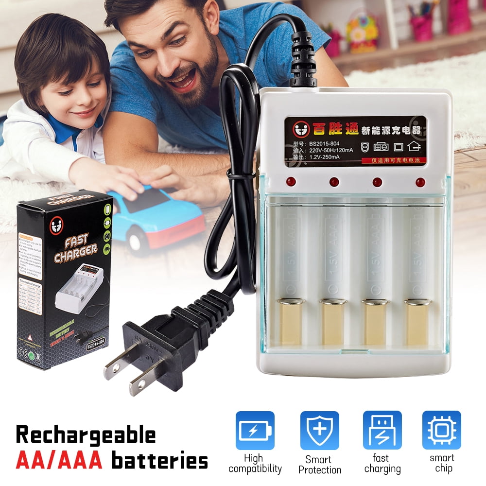 MDHAND 4 Slots Rechargeable Battery Charger, Smart Battery 4 slot with ...