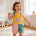 CAIXIA Toddler Baby Boy Girl Contrast Color Overalls Shorts Suspender ...