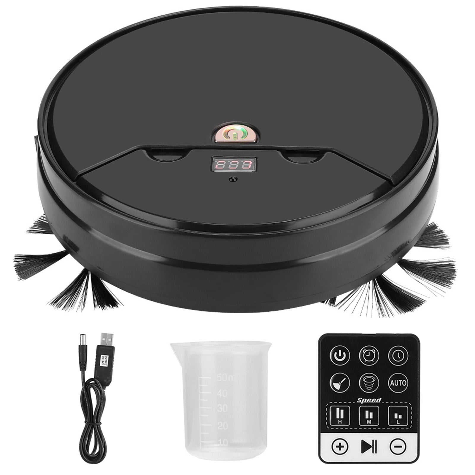 Robot aspirador y trapeador de piso inteligente ultradelgado (negro ...