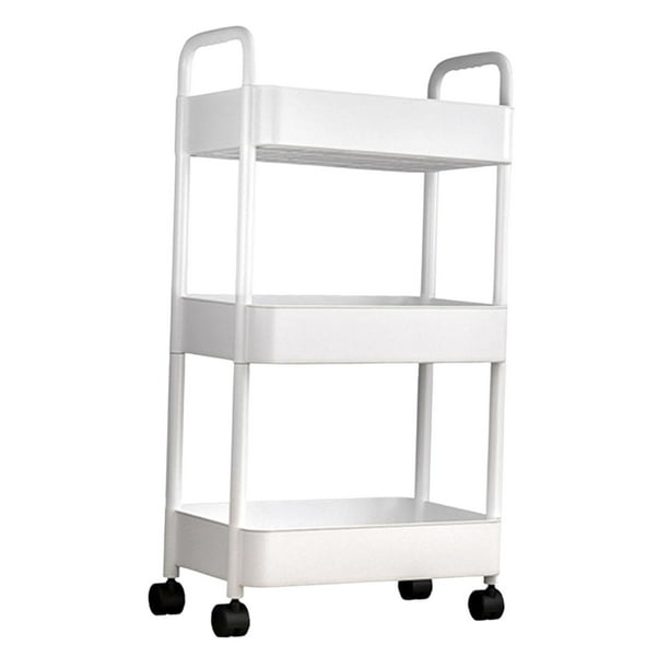 3 Tier Mobile Utility Cart for Utensils Storage Shelves Standing Corner ...